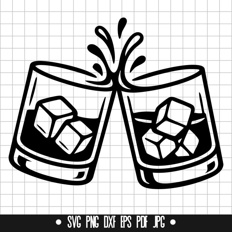 Whiskey Glass Designs Svg - Etsy