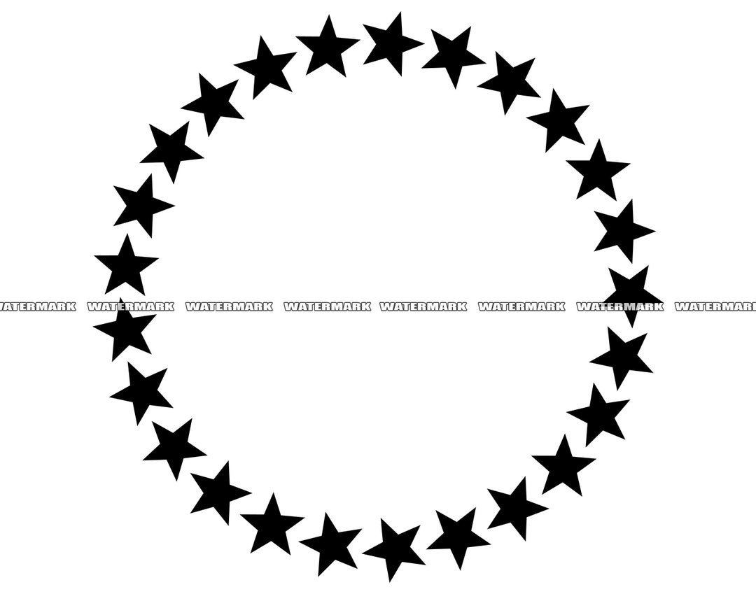 Star Circle Frame SVG Star Circle Frame Cut File Star Circle - Etsy ...