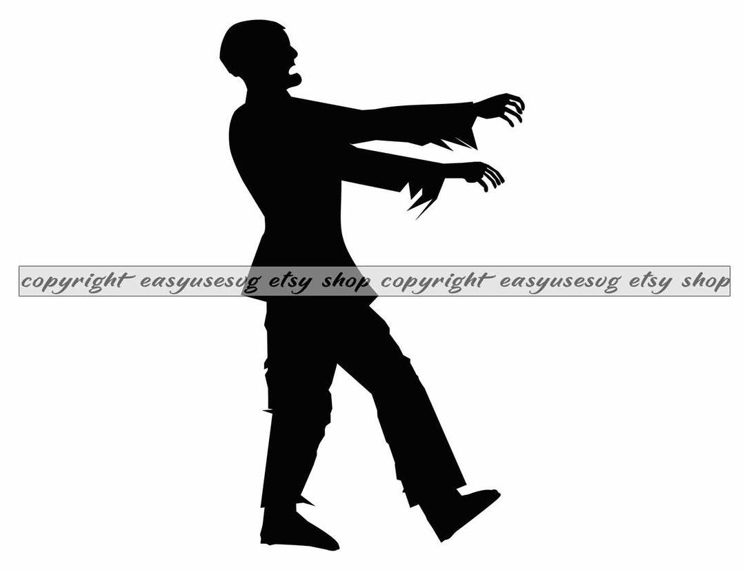 Zombie SVG, Zombie DXF, Zombie Clipart, Zombie Silhouette, Zombie Svg ...