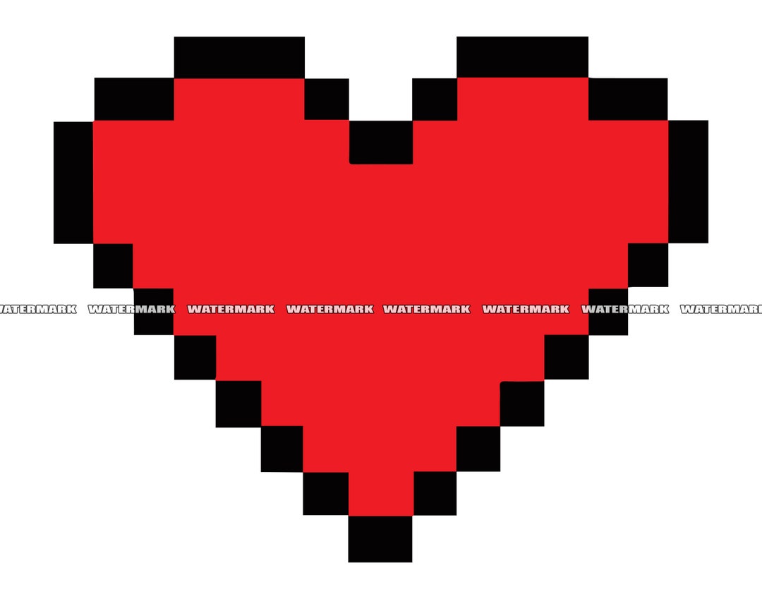 Heart Pixel Art SVG 1 Style Love Beloved Design Cartoon - Etsy