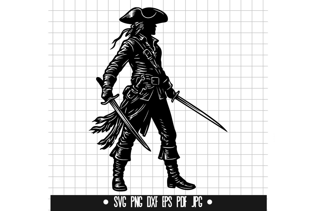 Pirate Woman Svg, Female Pirate Svg, Sword Svg, Pirate Svg, Pirate Lady ...