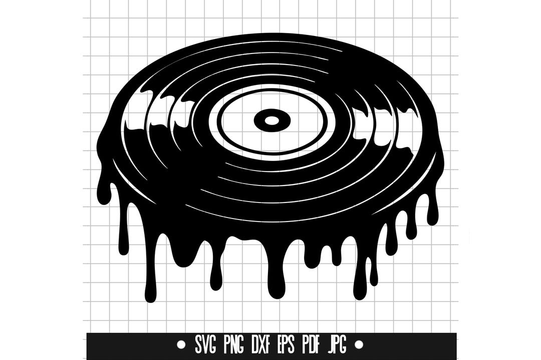 Melting Vinyl Svg, Record Svg, Music Svg, Retro Vinyl Svg, Dripping ...