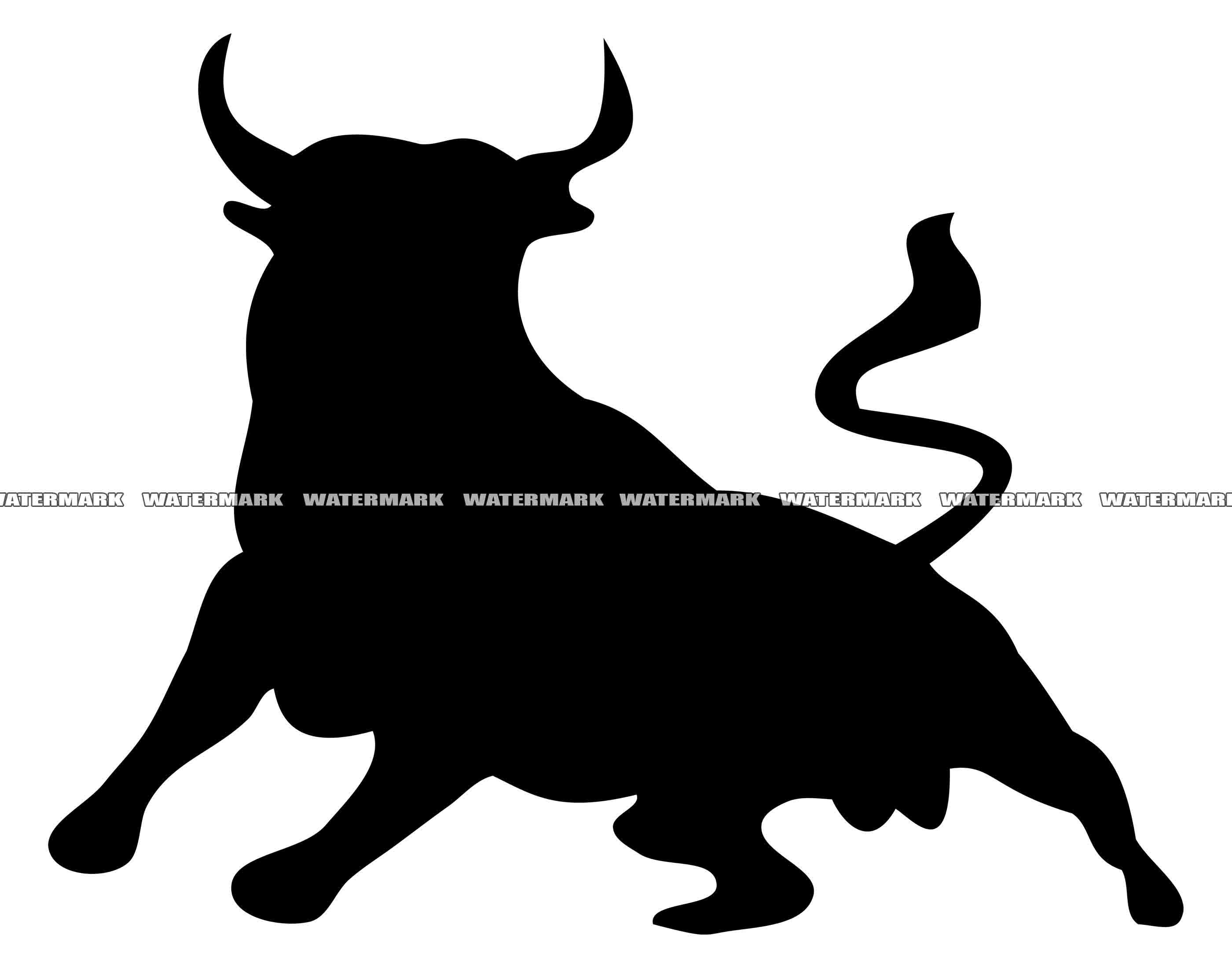 Bull Svg Bull Cut File Bull Dxf Bull Png Bull Clipart Etsy