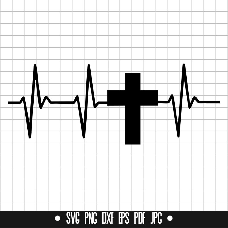 Cross and Heartbeat - Etsy