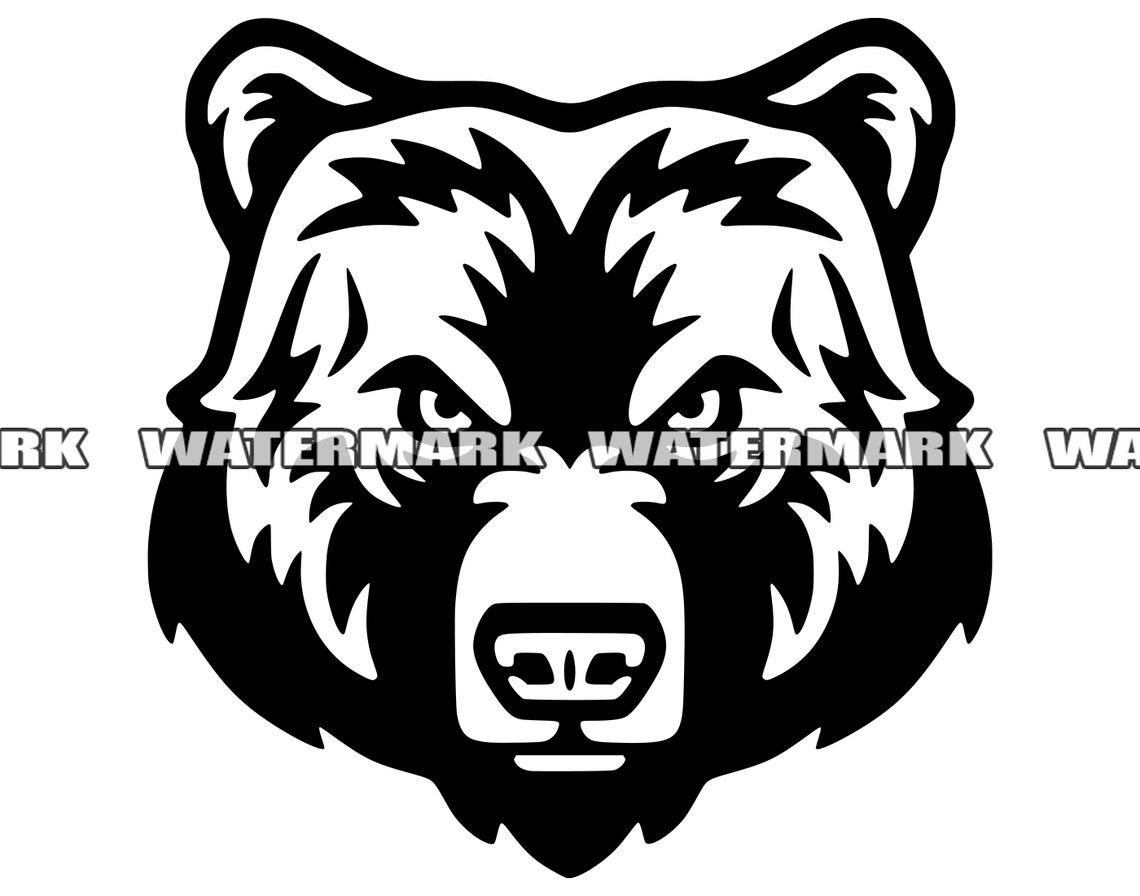 Bear Face SVG Bear Face Cut File Bear Face DXF Bear Face - Etsy
