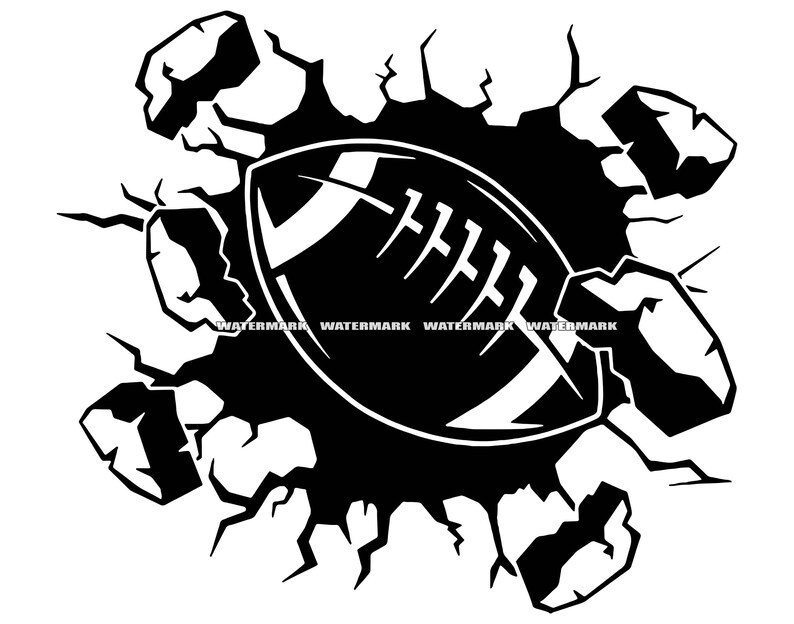 American Football SVG, Smashing American Football Ball SVG DXF Png Cut ...
