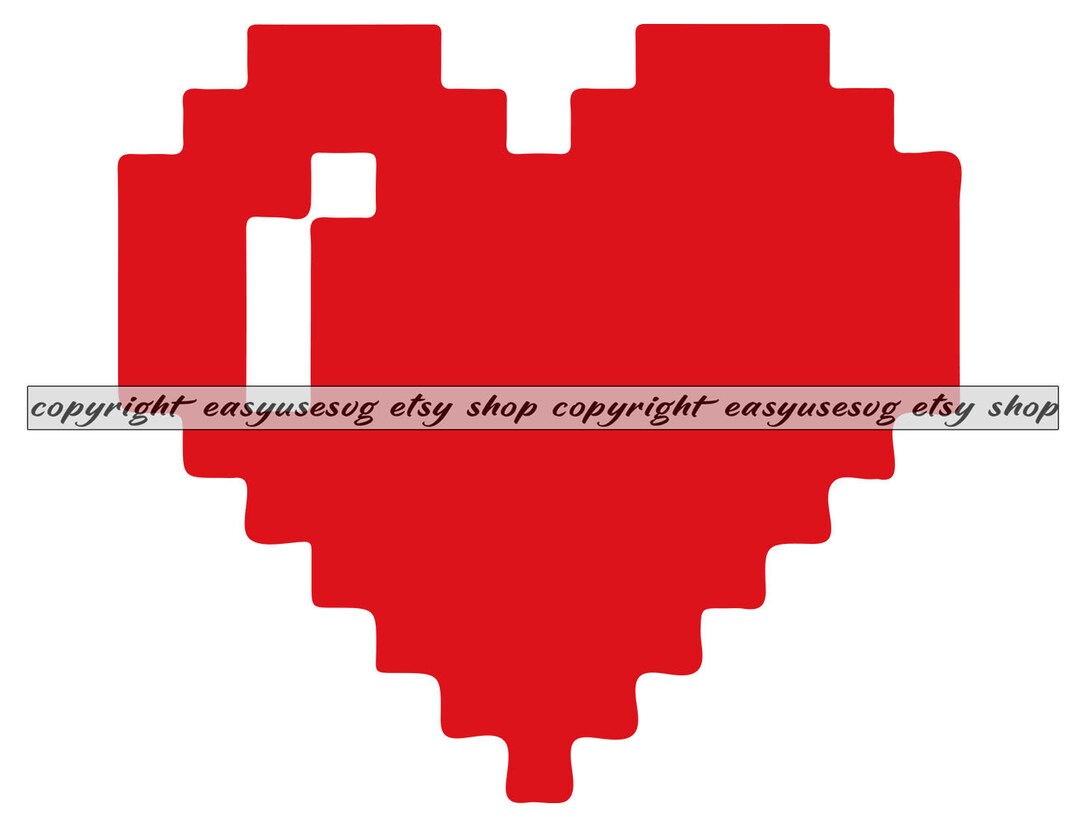 Pixel Heart SVG Pixel Heart DXF Pixel Heart PNG Pixel Heart - Etsy