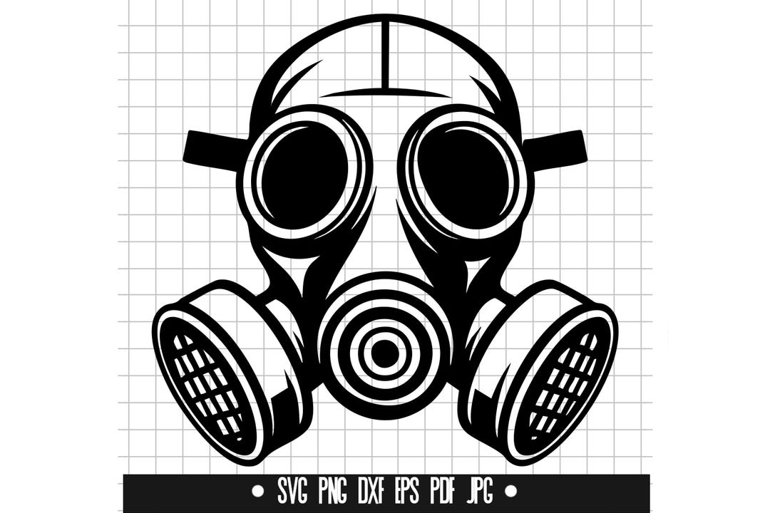 Gas Mask SVG, Gas Mask DXF, Gas Mask PNG, Mask Cut File, Clipart ...