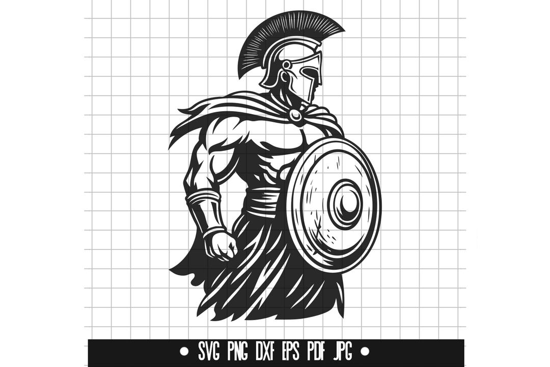 Spartan Warrior SVG, Spartan DXF, Gladiator PNG, Warrior Cut File ...