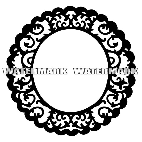 Fancy Circle Frame - Etsy