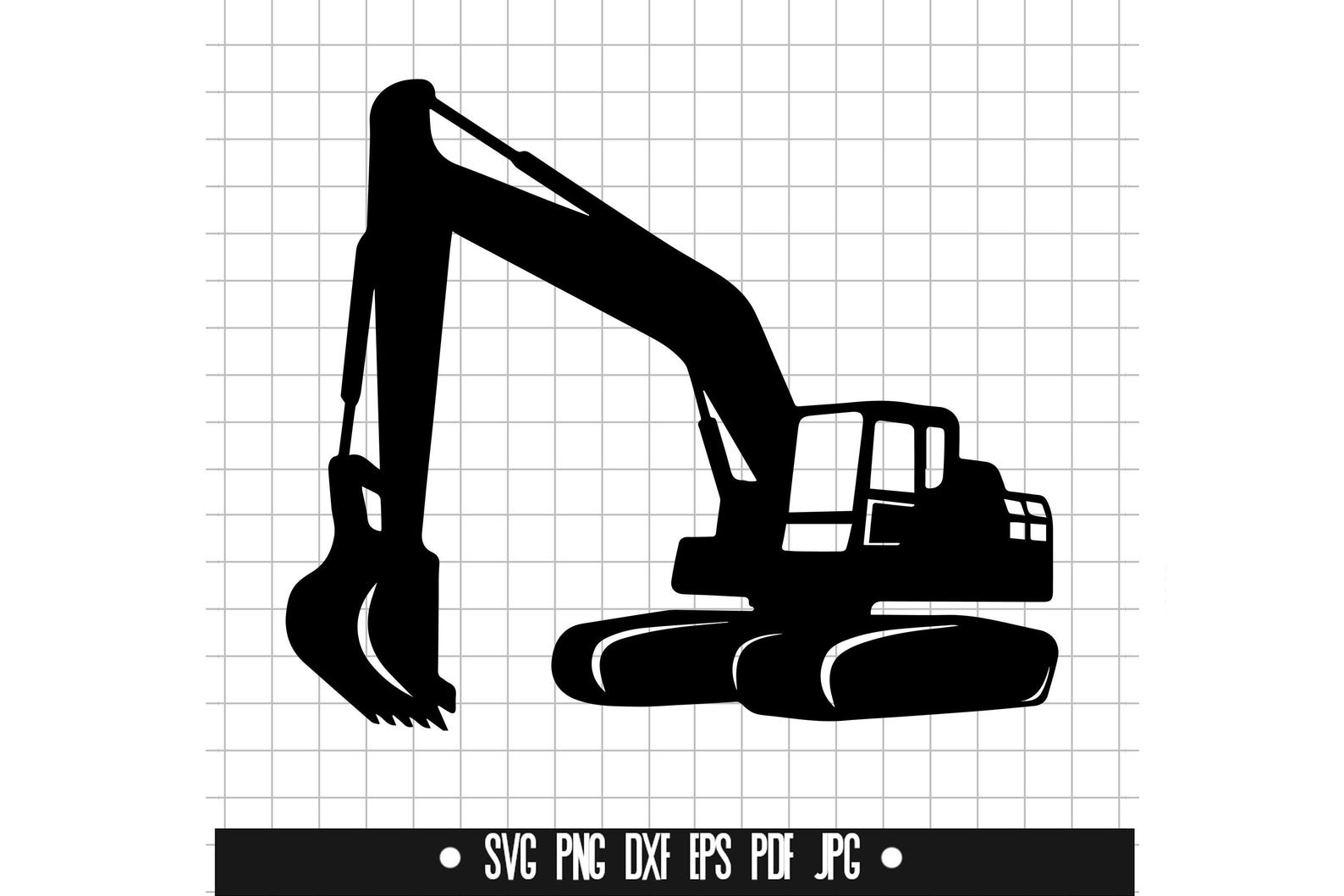 Excavator SVG, Excavator DXF, Excavator PNG, Excavator Cut File ...