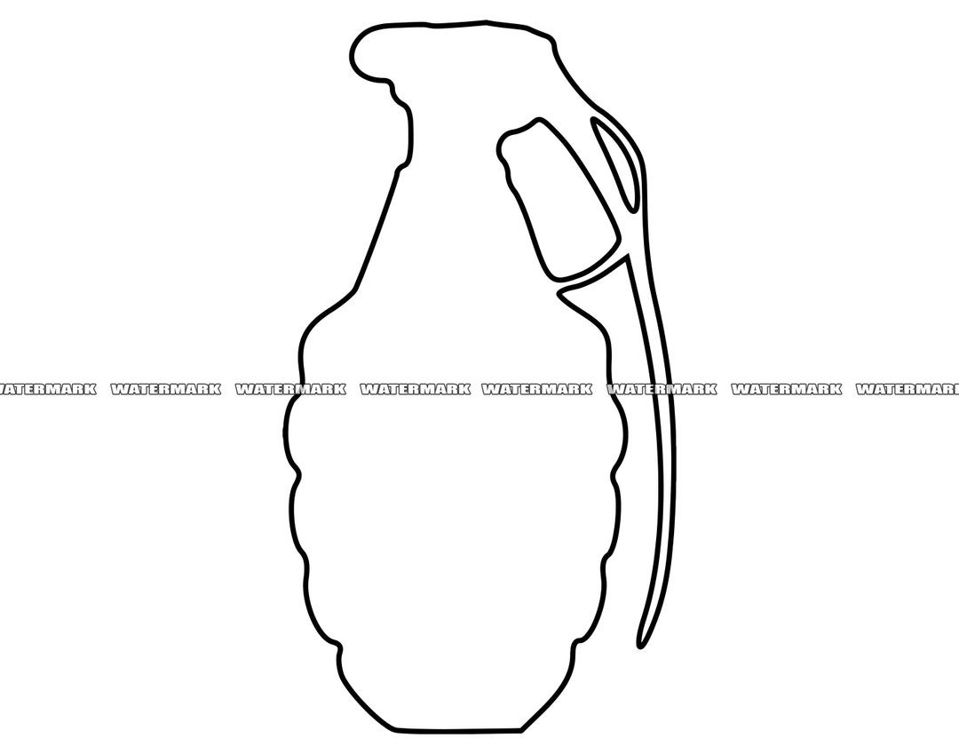 Grenade Outline SVG Grenade Outline Cut File Grenade Outline - Etsy ...