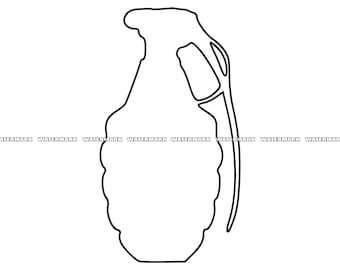 Grenade Outline Svg - Etsy