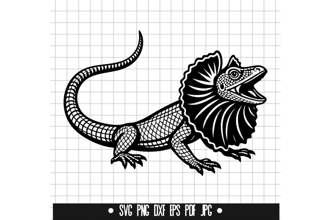 Frilled Lizard SVG, Frilled Lizard DXF, PNG Cut File, Clipart, Digital ...