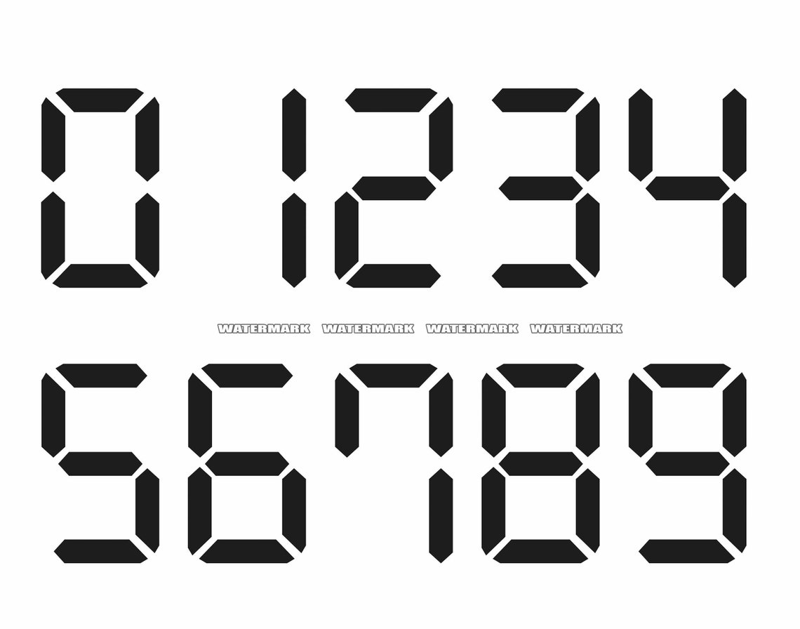 Digital Numbers SVG Digital Numbers Cut File Digital Numbers - Etsy UK