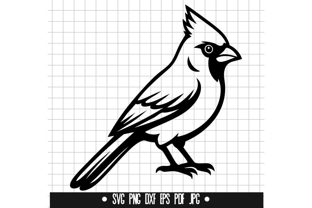 Cardinal SVG, Bird DXF, Cardinal PNG, Bird Cut File, Clipart, Digital ...