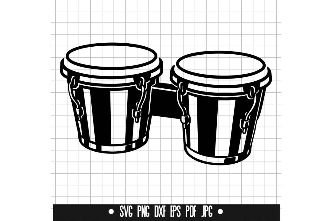 Bongo Drums SVG, Percussion DXF, Latin Drum PNG, Cut File, Clipart ...
