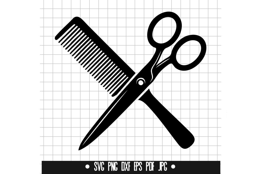 Barber Scissors SVG, Hair Comb DXF, Hairdresser PNG, Barber Cut File ...