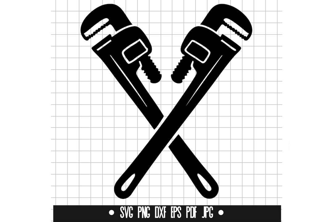 Pipe Wrench Svg, Pipe Wrench Clipart Svg, Crossed Wrenches Svg, Cricut ...