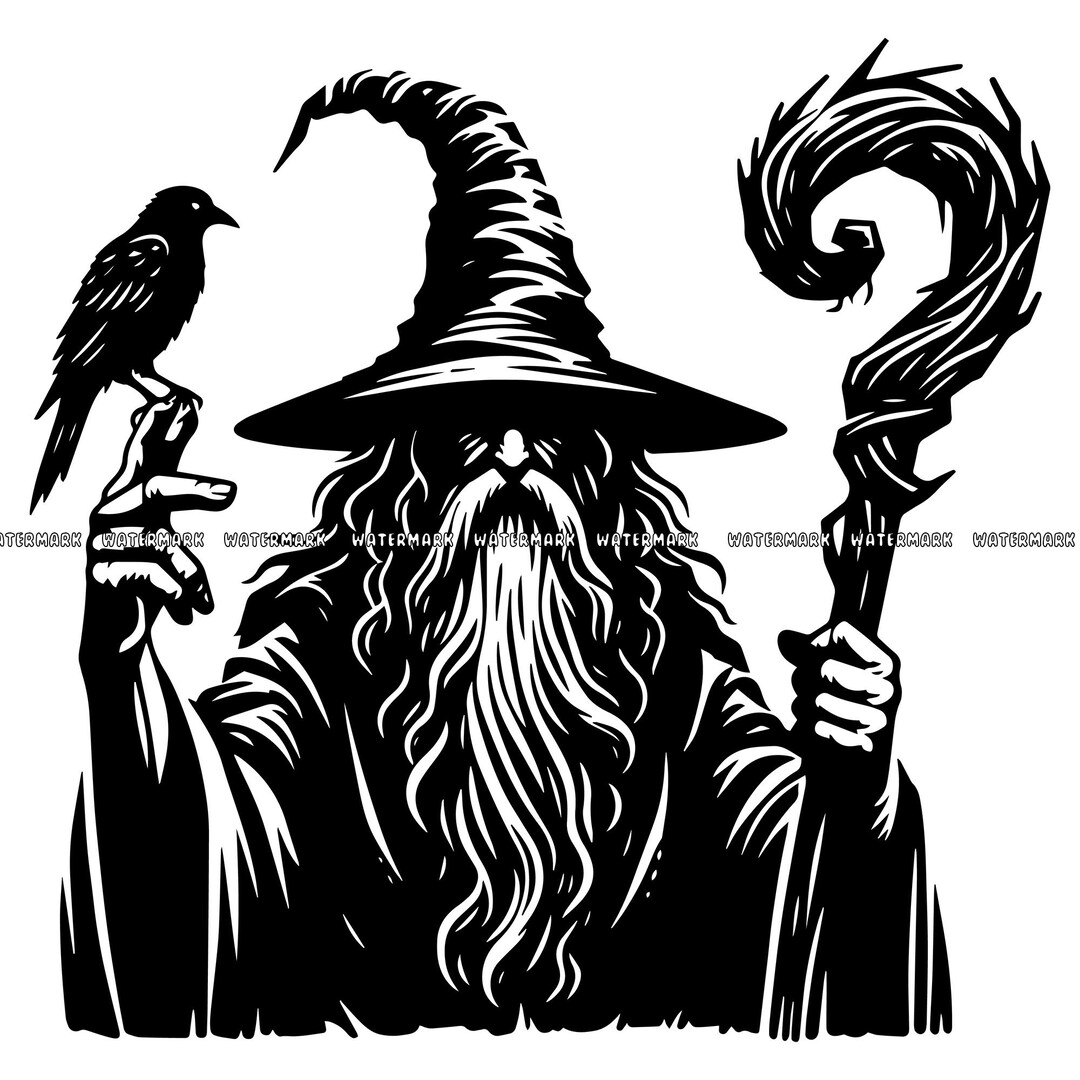 Wizard SVG, Wizard DXF, Wizard PNG, Wizard Cut File, Wizard Clipart ...