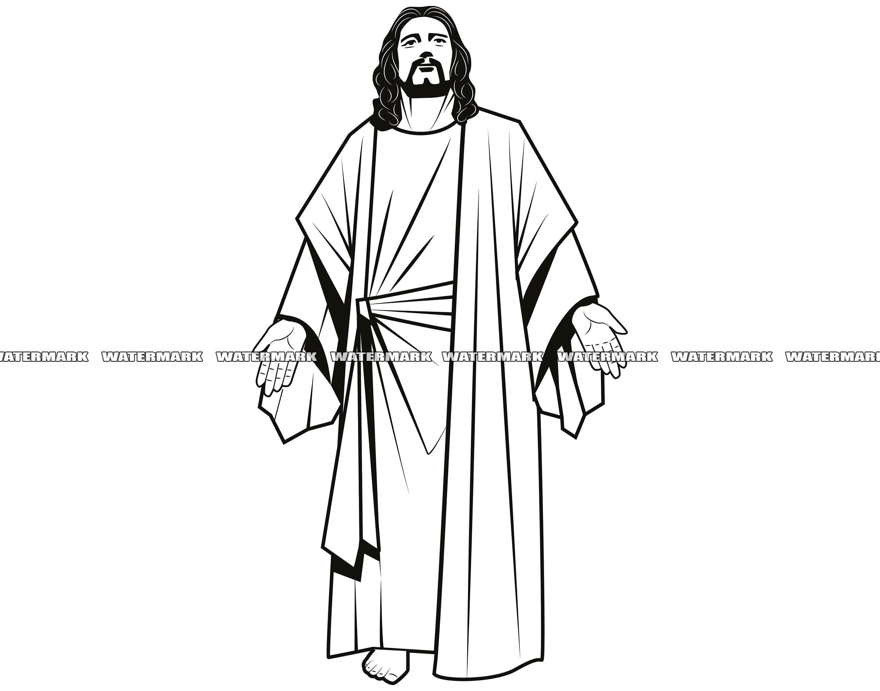 Jesus SVG Jesus Cut File Jesus DXF Jesus PNG Jesus - Etsy España