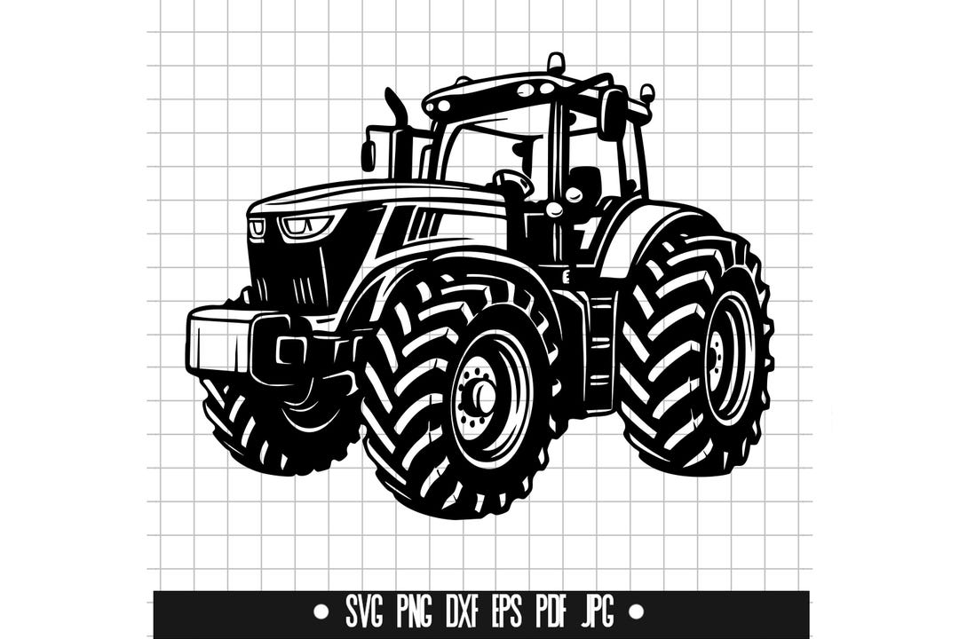 Tractor SVG, Tractor DXF, Tractor PNG, Tractor Cut File, Clipart ...