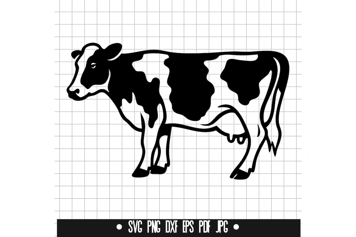 Cow SVG, Farm Animal PNG, Cow DXF, Clipart, Cut File, Digital Download ...