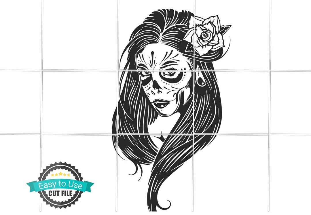 Girl Skull SVG, Sugar Skull SVG Cut File and Clipart for Cricut and ...