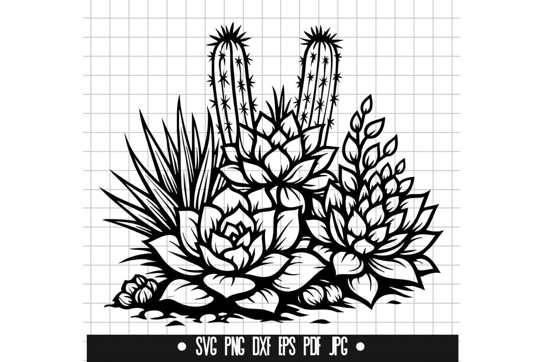 Cactus Garden SVG, Cactus Garden DXF, Cactus Garden PNG, Cactus Garden ...