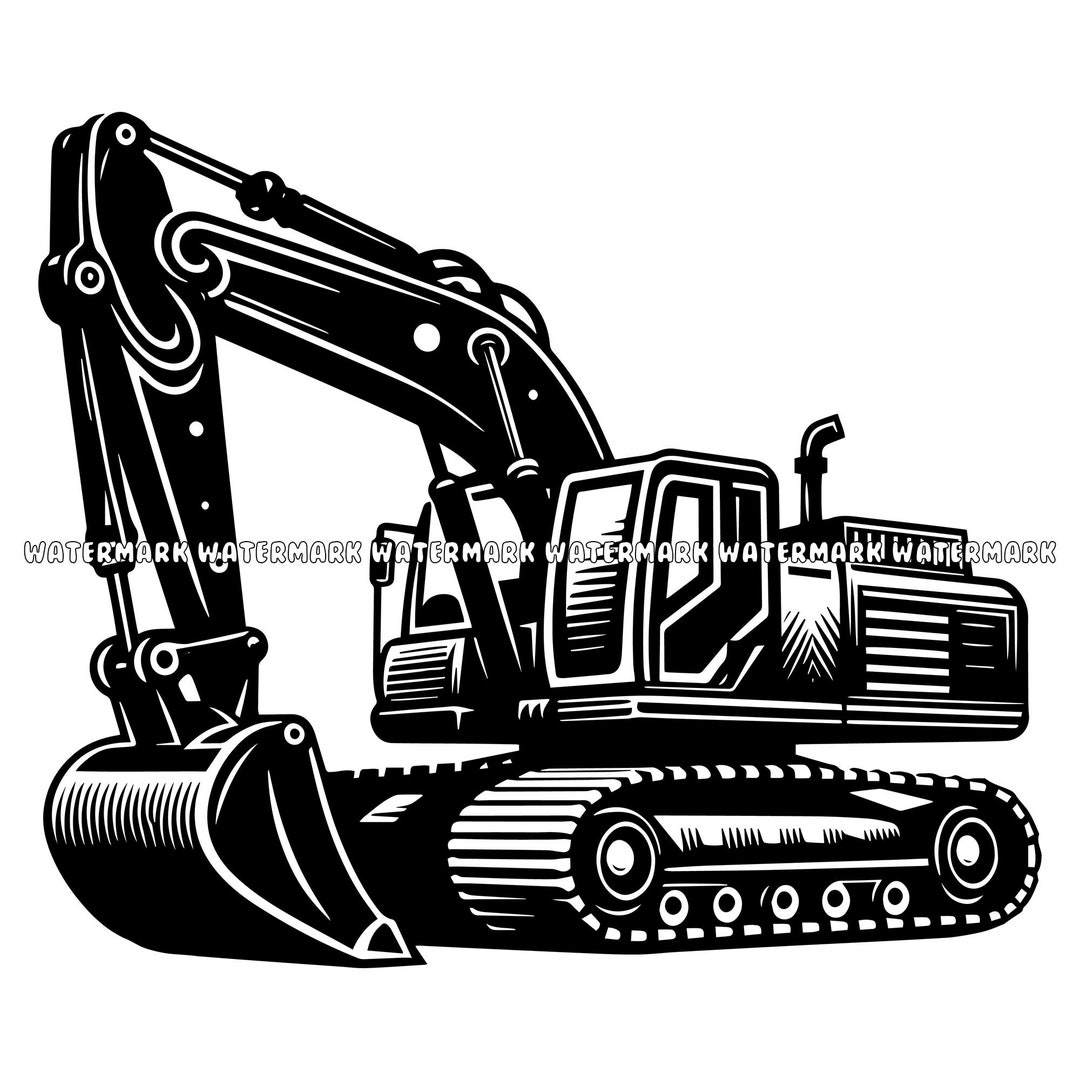 Excavator SVG, Excavator DXF, Excavator PNG, Excavator Cut File ...