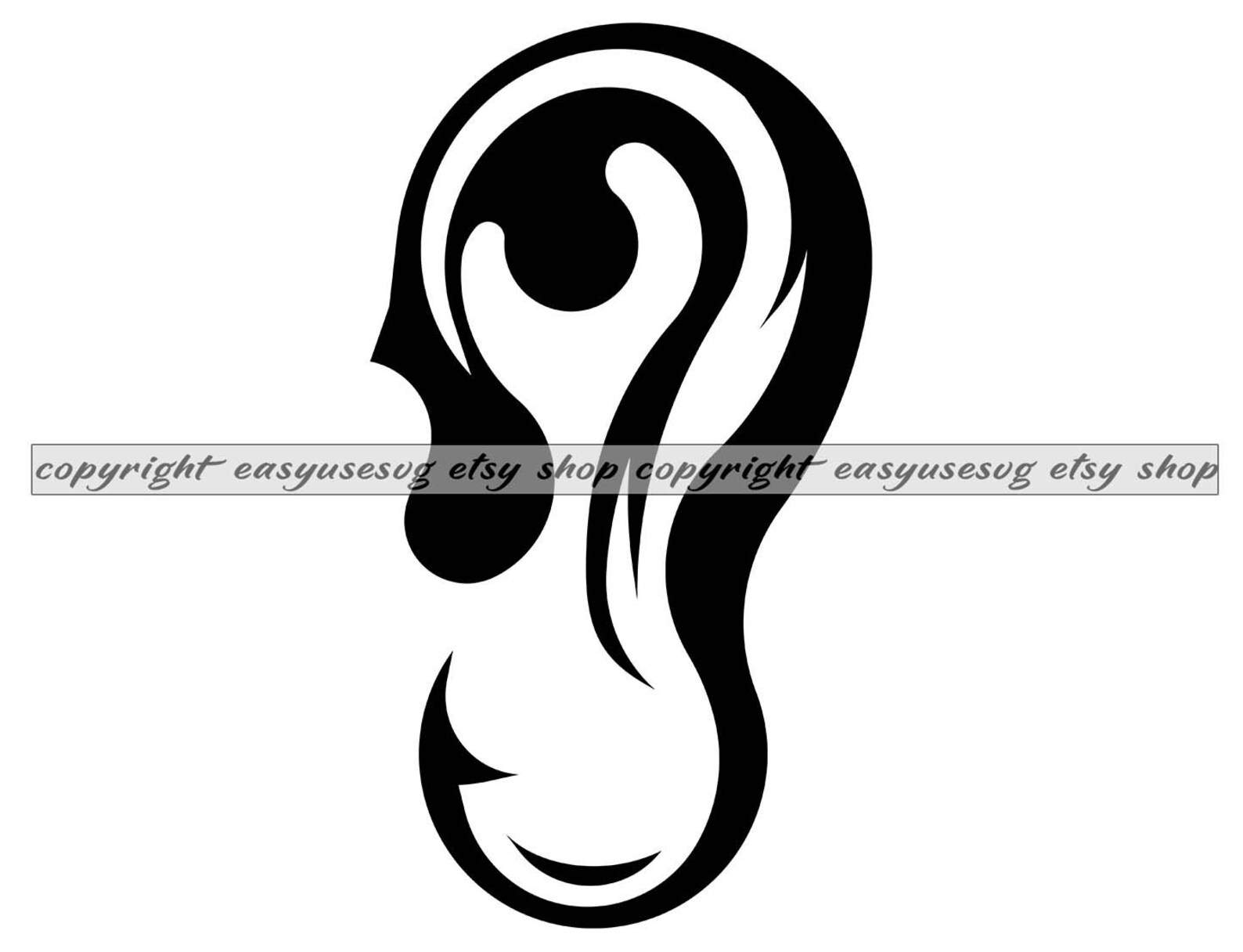 Ear SVG Ear DXF Ear PNG Ear Clipart Ear Silhouette Ear - Etsy