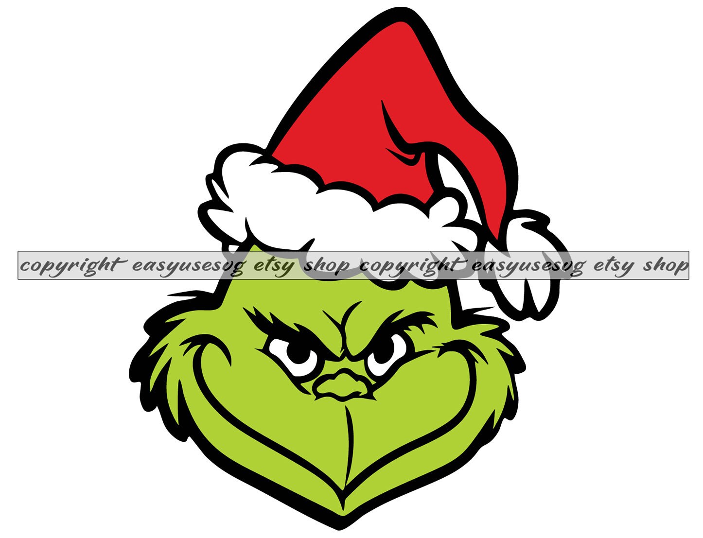 Archivo de corte en capas SVG DXF PNG de cara de Grinch para máquina de ...