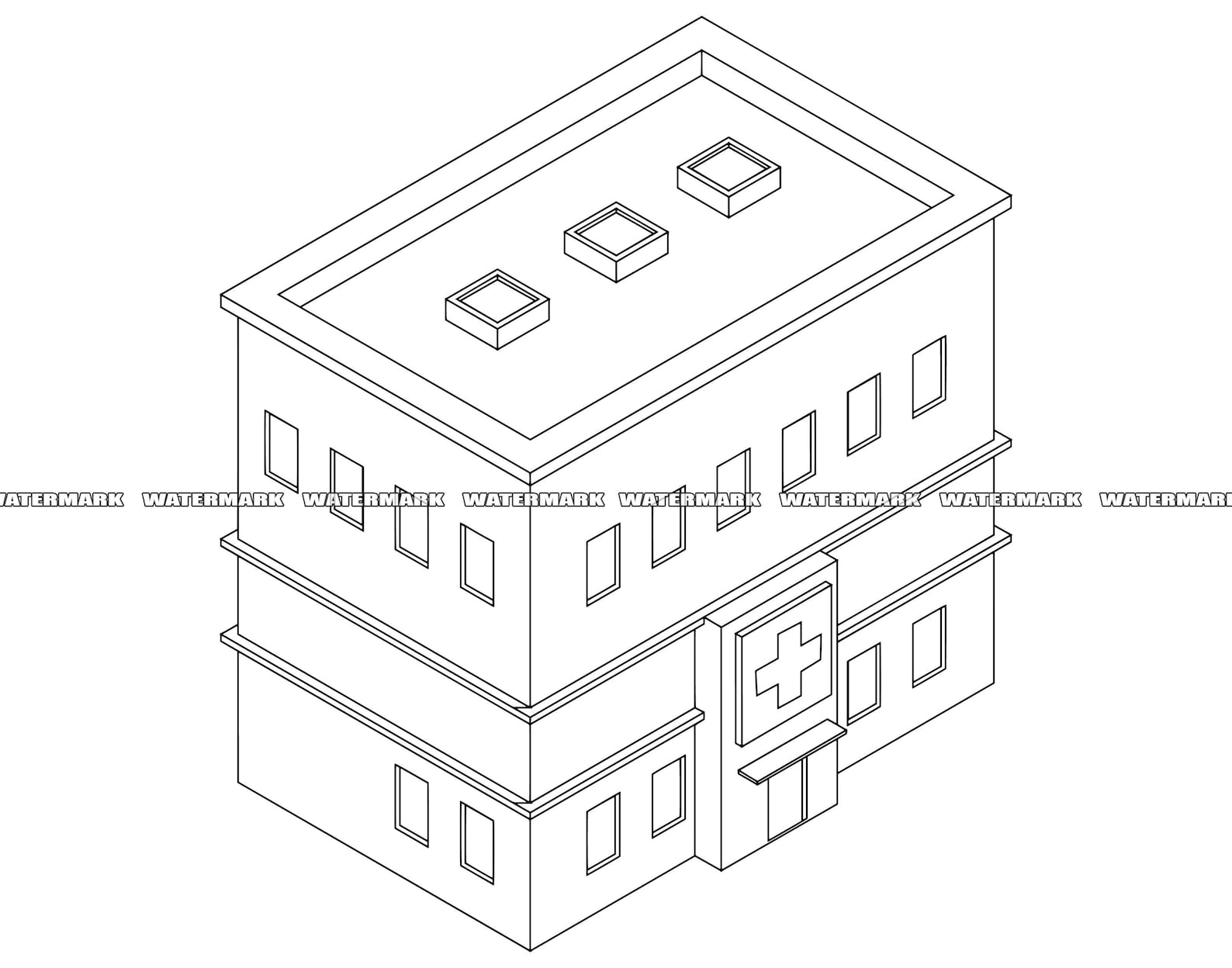 Hospital SVG Hospital Cut File Hospital DXF Hospital PNG - Etsy