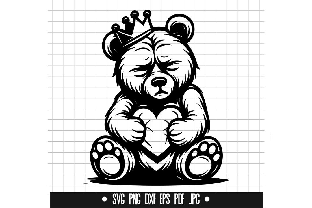 Sad Bear SVG, Sad Bear DXF, Sad Bear PNG, Sad Bear Cut File, Clipart ...