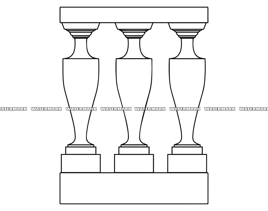 Balustrade Greek SVG Balustrade Greek Cut File Balustrade - Etsy