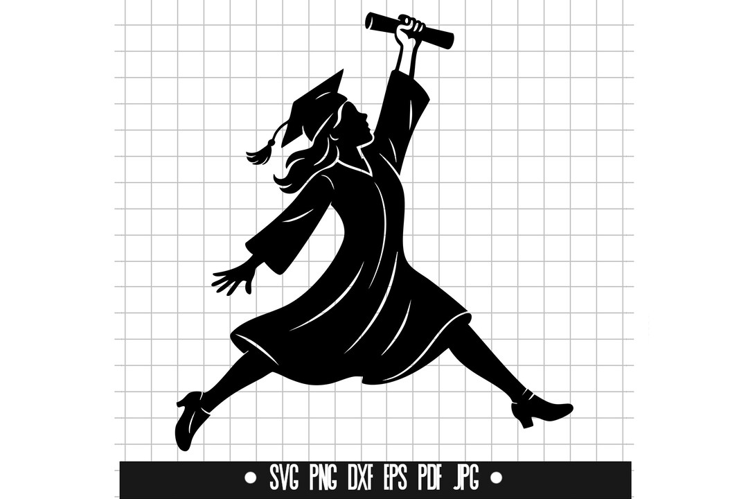 Graduation Girl SVG, Graduation DXF, Graduate PNG, Girl Cut File ...