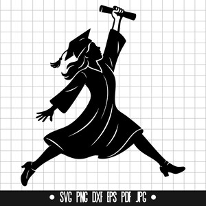 Graduation Girl SVG, Graduation DXF, Graduate PNG, Girl Cut File ...