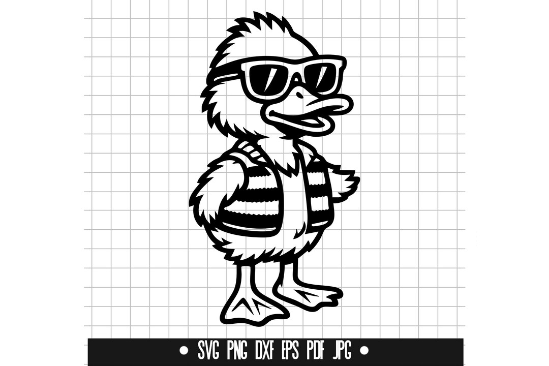 Duck SVG, Cool Duck PNG, Sunglasses Duck DXF, Funny Animal Cut File ...