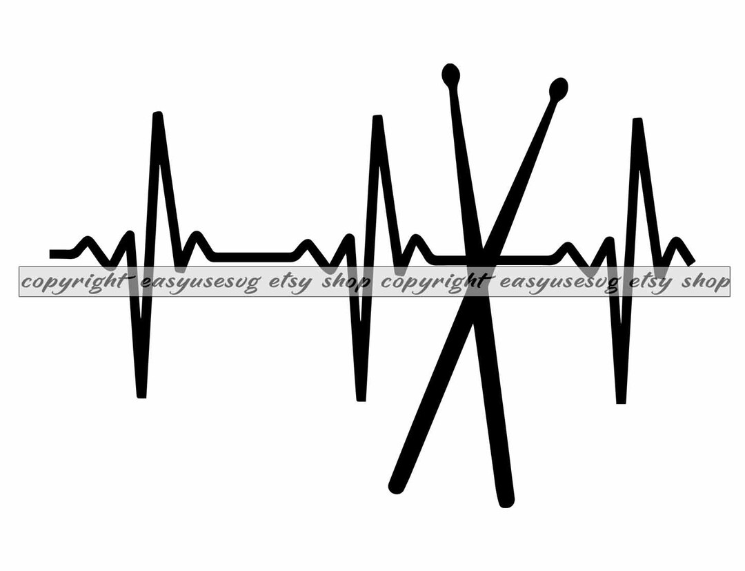 Drums SVG, Drummer SVG, Drum Sticks SVG, Drum Ekg Svg, Drum Heartbeat ...