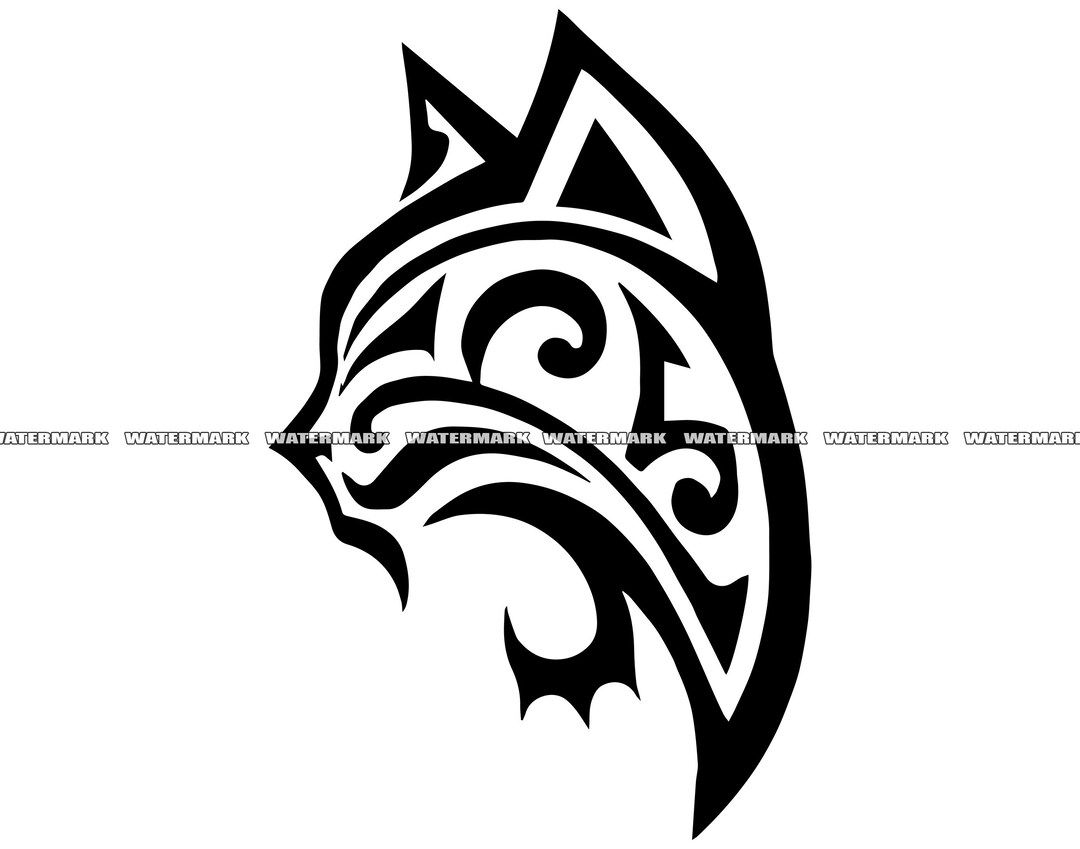 Tribal Cat Head SVG 2 Tribal Cat Head Cut File Tribal Cat - Etsy