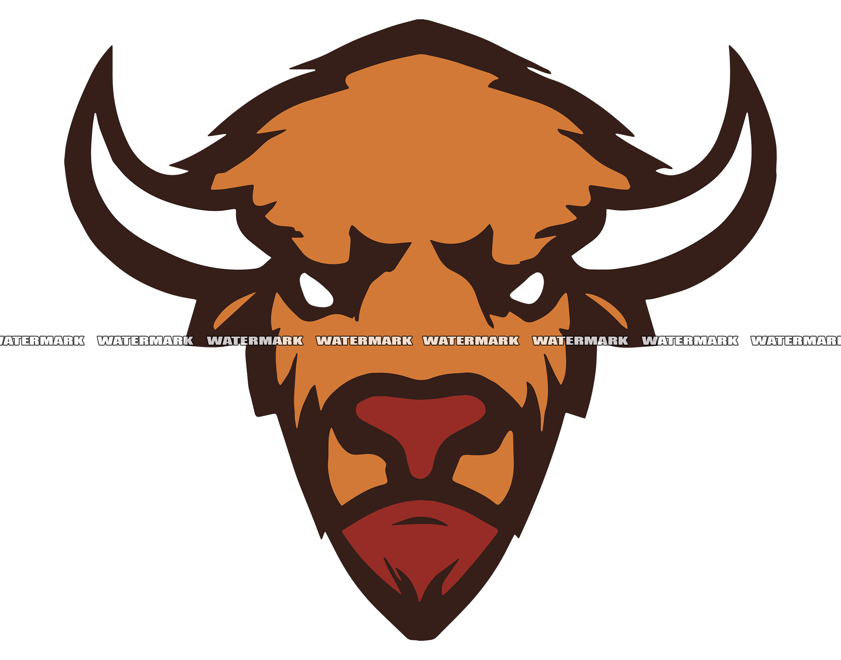 Bison Face Vector
