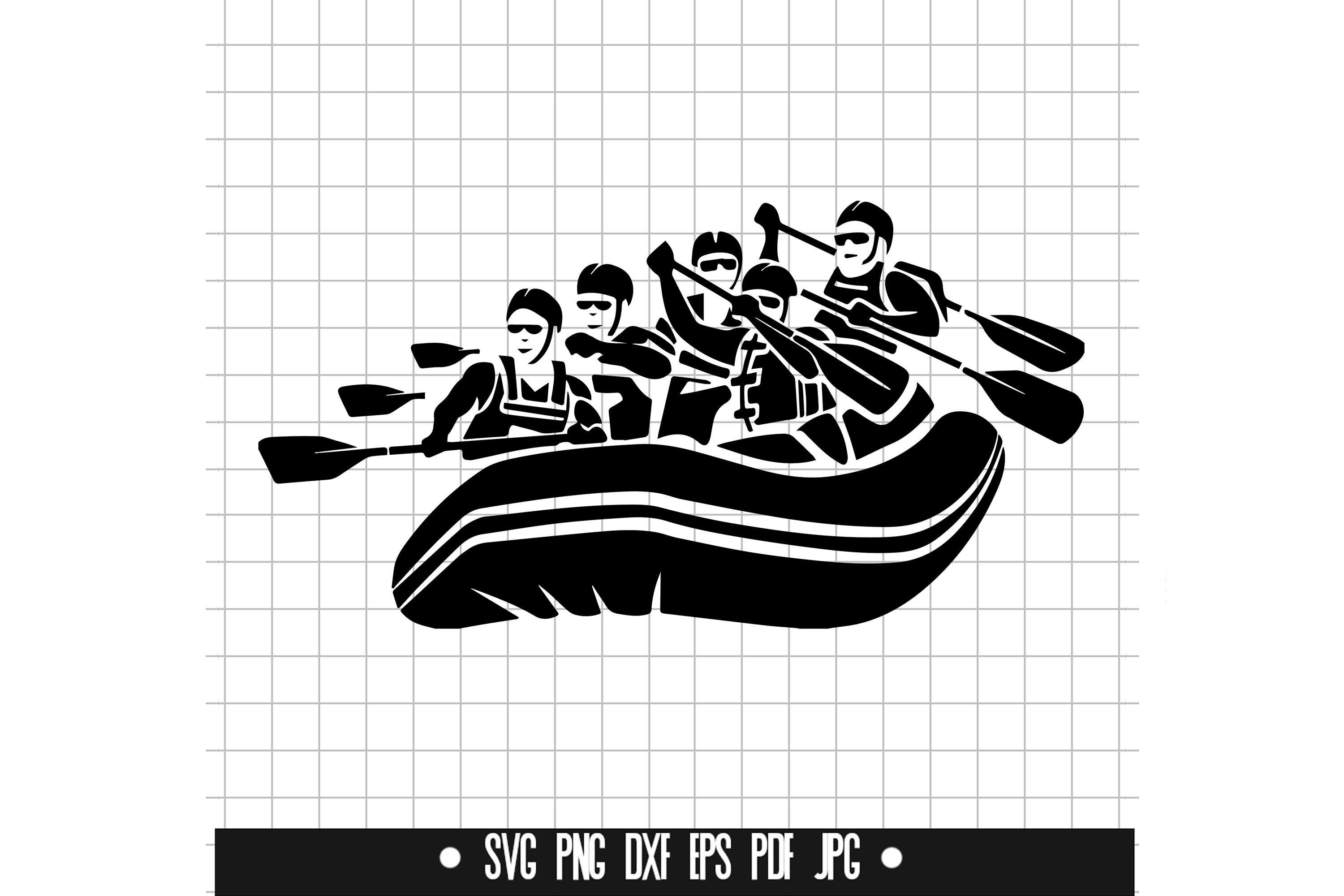 Rafting SVG, Rafting Team DXF, Whitewater Raft PNG, Raft Cut File ...