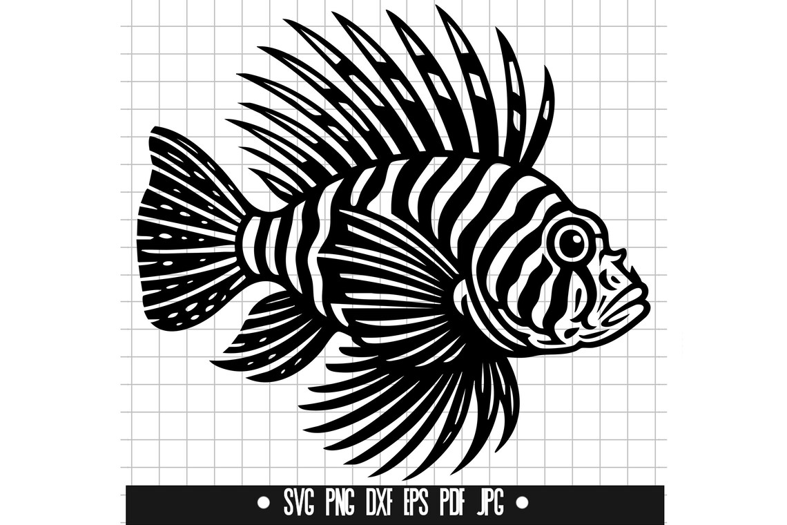 Lionfish Svg, Tropical Fish Svg, Exotic Fish Svg, Aquarium Svg, Sea ...