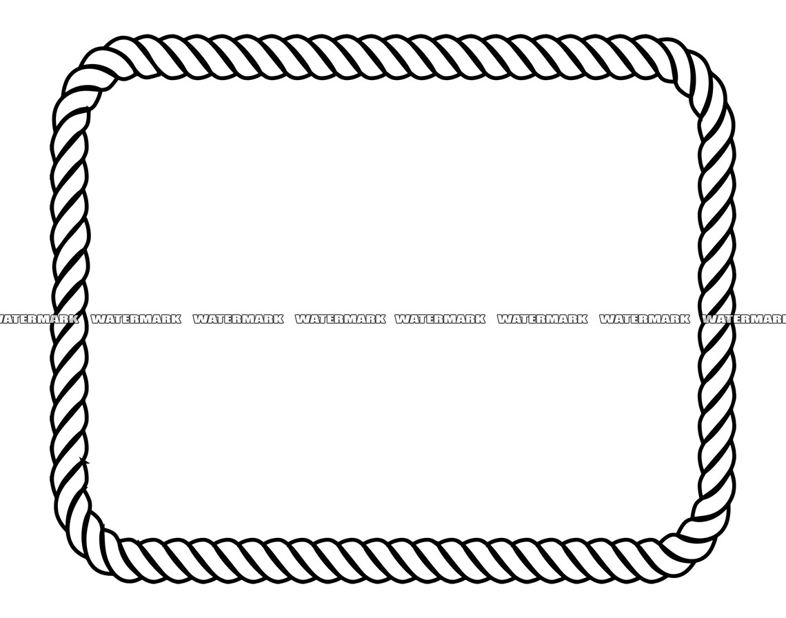 Rope Frame SVG, Cut File, DXF, PNG, Clipart, Silhouette, Cricut - Etsy