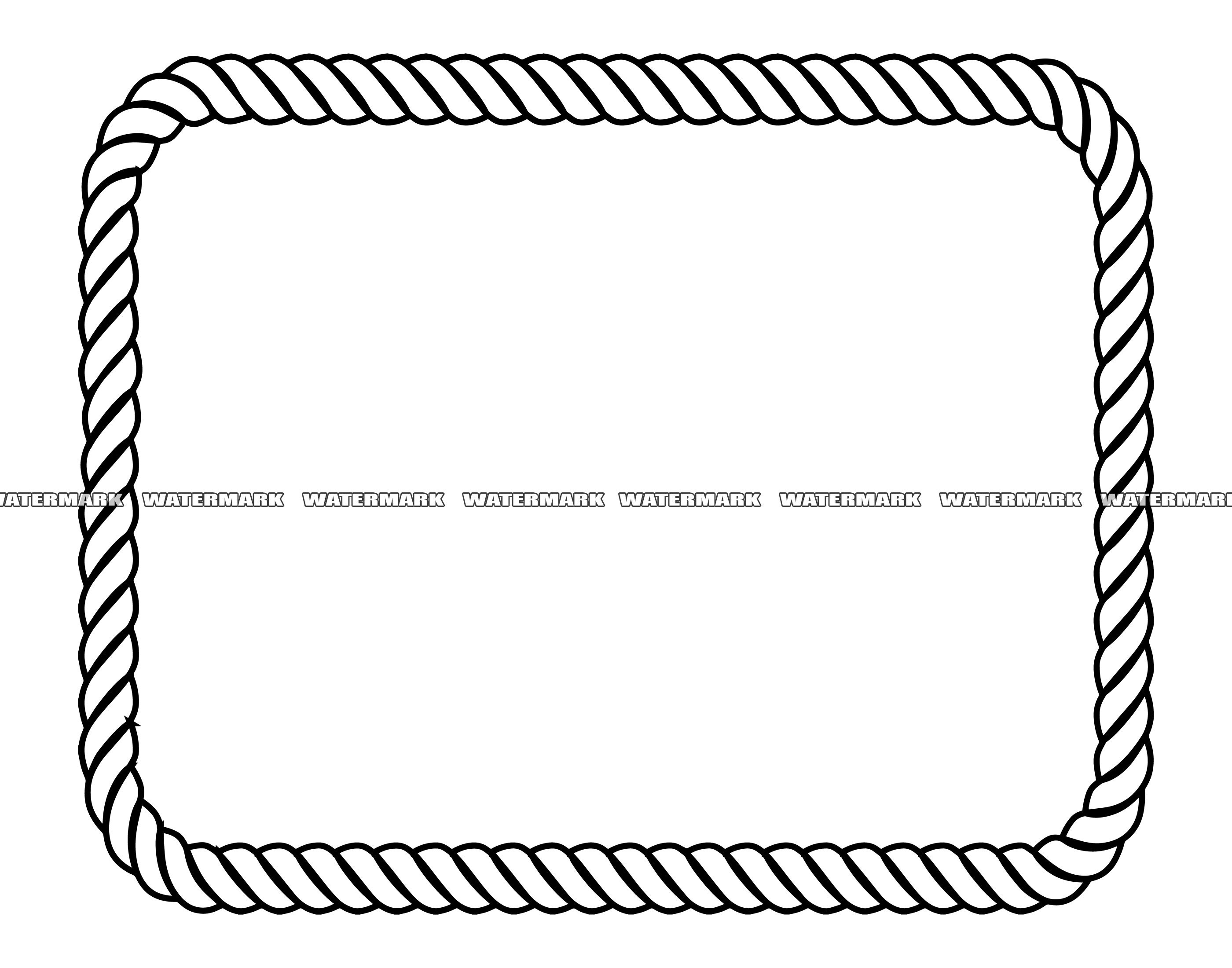 Rope Frame SVG, Cut File, DXF, PNG, Clipart, Silhouette, Cricut - Etsy