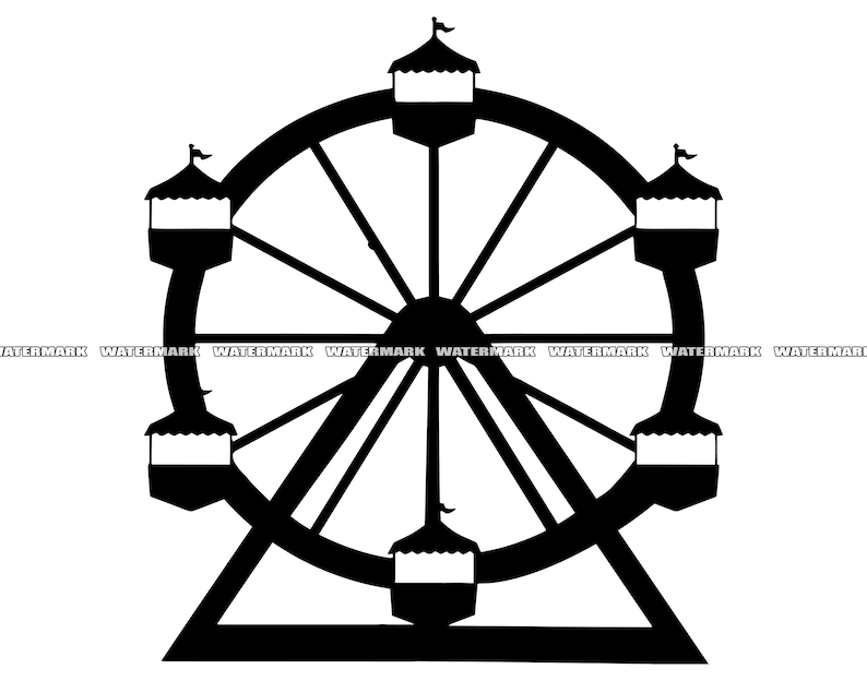 Plotterdatei Riesenrad, Riesenrad DXF, Riesenrad PNG, Riesenrad Clipart, Riesenrad Silhouette ...