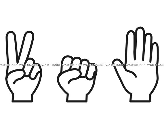 Rock Paper Scissors SVG Rock Paper Scissors Cut File Rock - Etsy