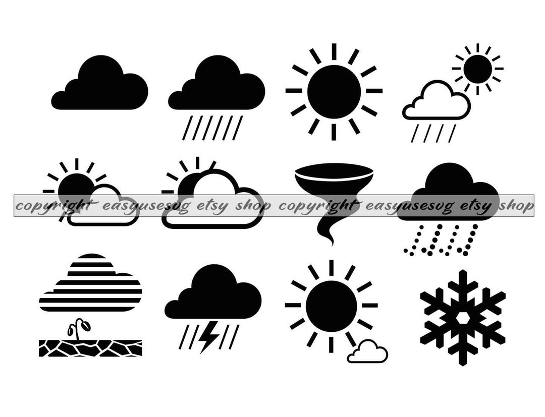 Weather SVG, Weather DXF, Weather PNG, Weather Clipart, Weather ...