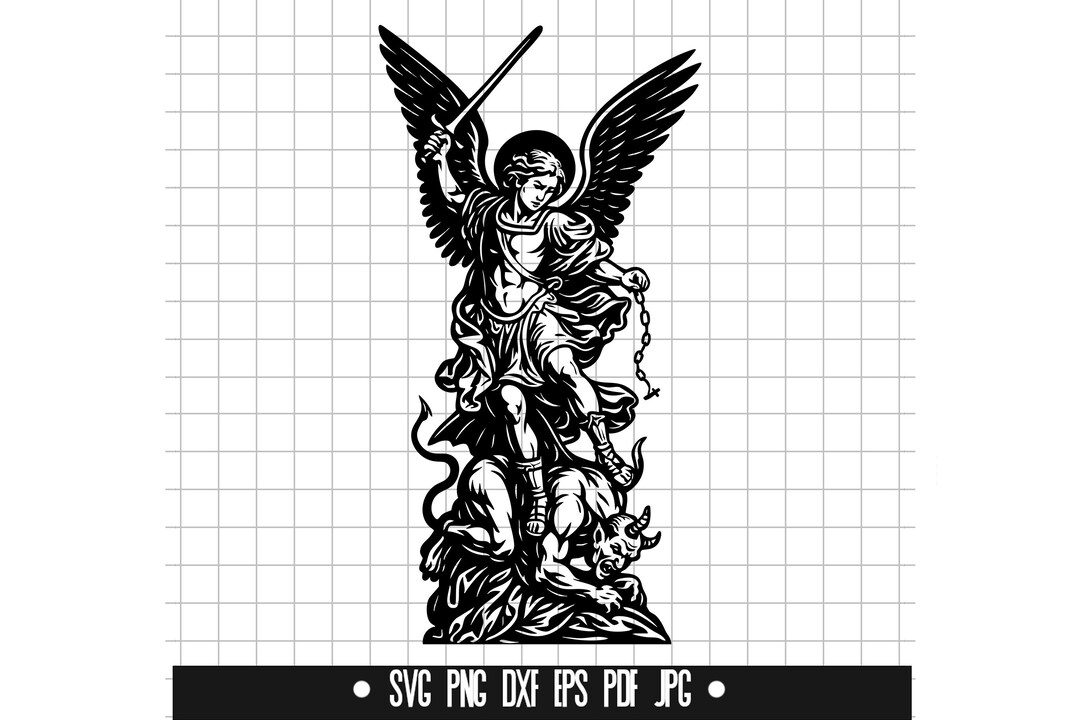 Archangel Michael SVG, Angel With Sword PNG, Religious Battle Cut File, Clipart, Svg File - Etsy