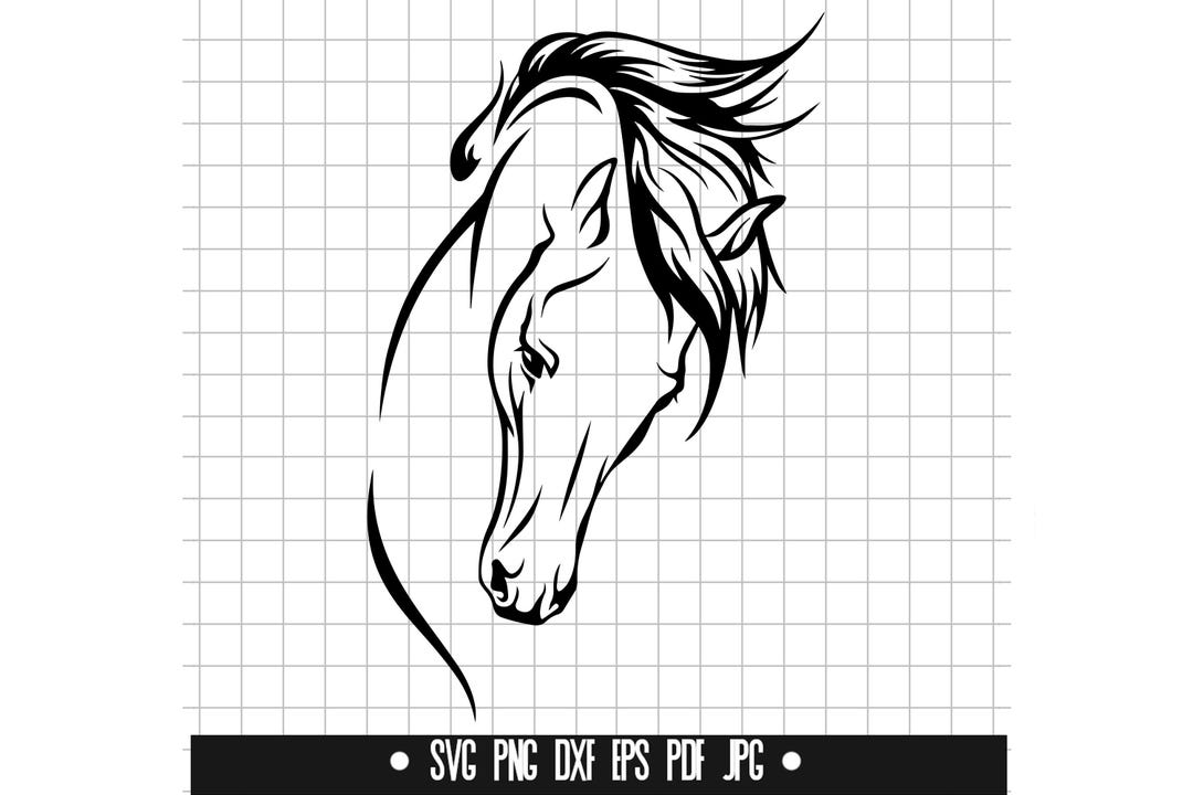 Horse Head SVG, Horse Head DXF, Horse Head PNG, Cut File, Clipart ...